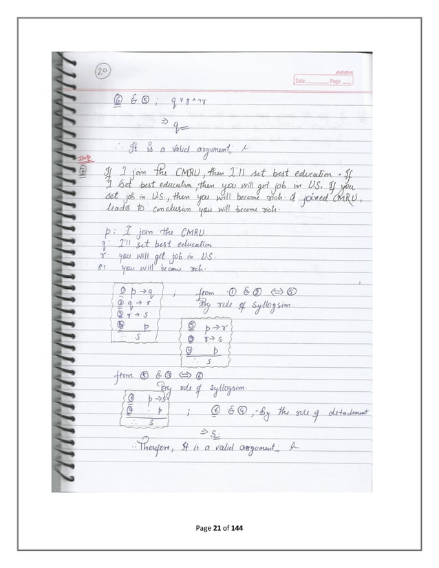 Discrete mathematical structure complete notes of 3rd semester B.tech ...