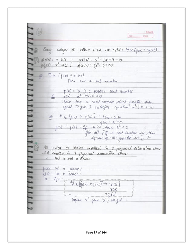 Discrete Mathematical Structure Complete Notes Of 3rd Semester Btech