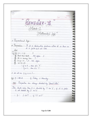 Discrete mathematical structure complete notes of 3rd semester B.tech ...