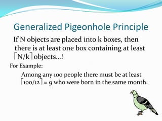 Pigeonhole Principle,Cardinality,Countability | PPTX