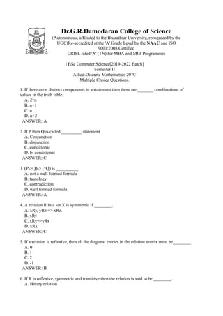 Discrete mathematics (1) | PDF