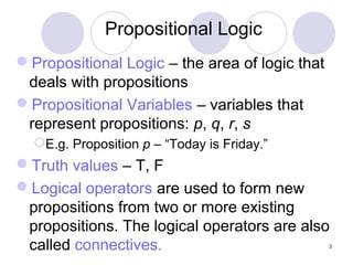 Discrete mathematics Ch2 Propositional Logic_Dr.khaled.Bakro د. خالد ...
