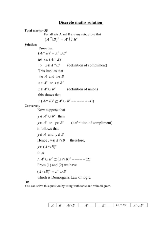 Discrete mathematics sol | PDF