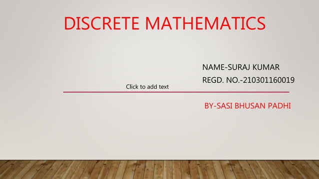 Discrete mathematics suraj ppt | PPT