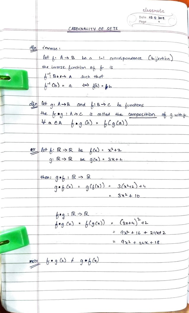 Discrete maths# Cardinality of sets | PDF