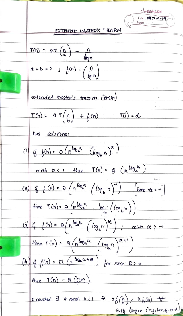Discrete maths# Extended master's theorem | PDF