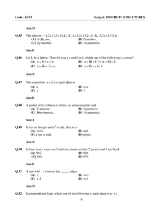 Discrete maths questions | PDF