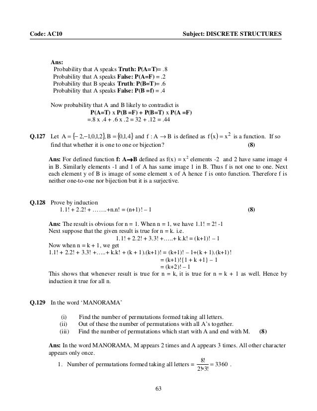 Discrete maths questions