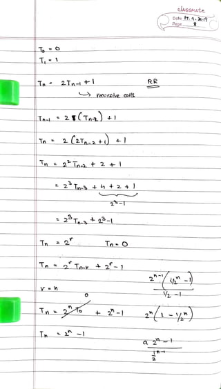 Discrete Maths Recursion Induction Recurrence Relation