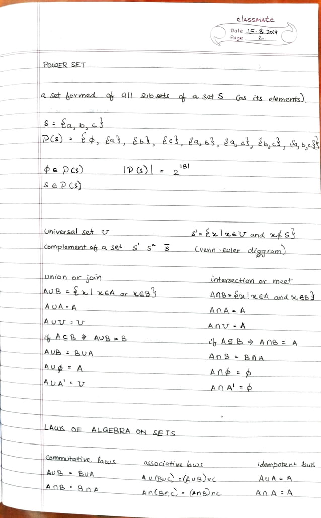Discrete maths# Set theory | PDF