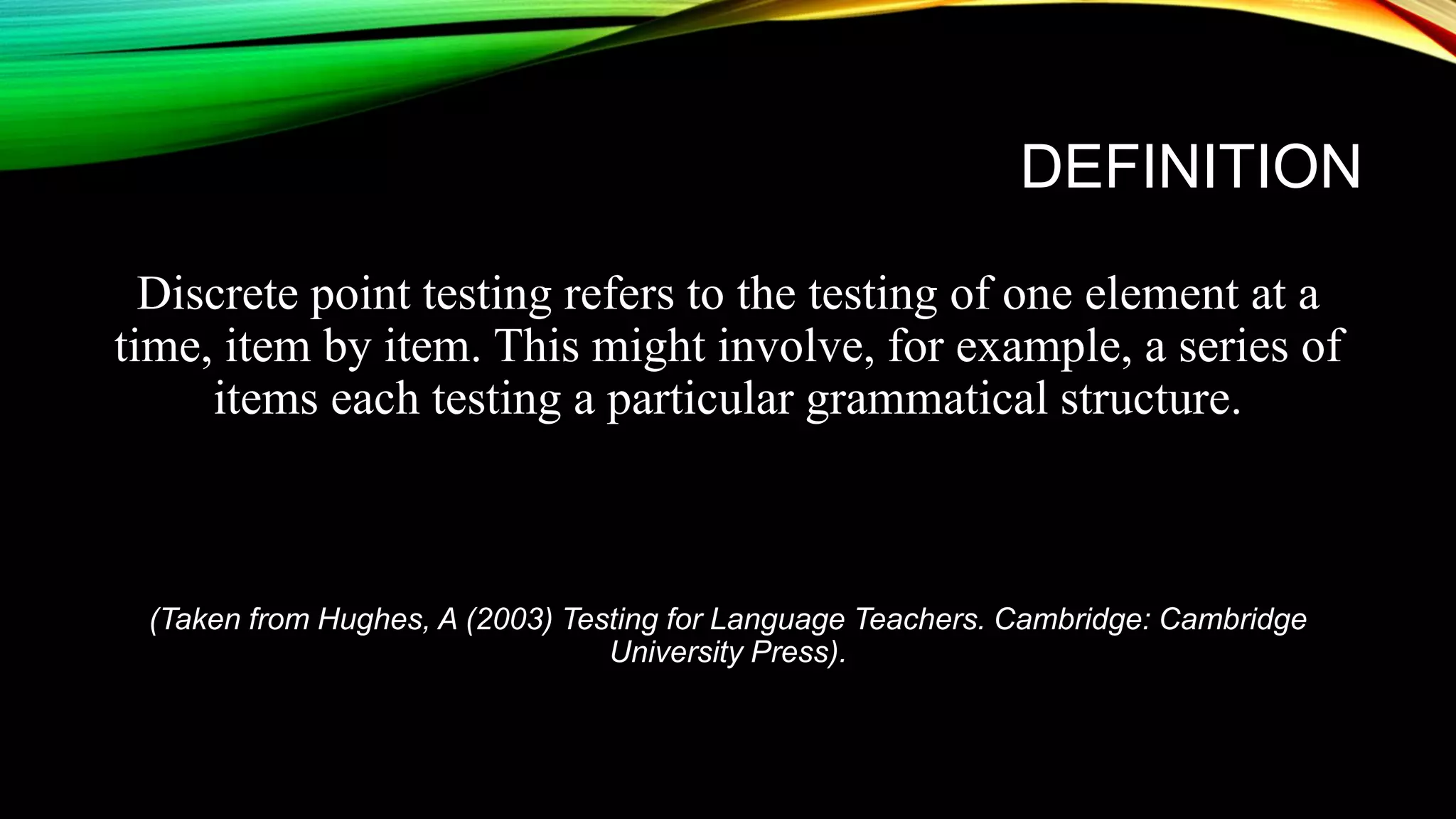 Discrete point test 1 | PPTX