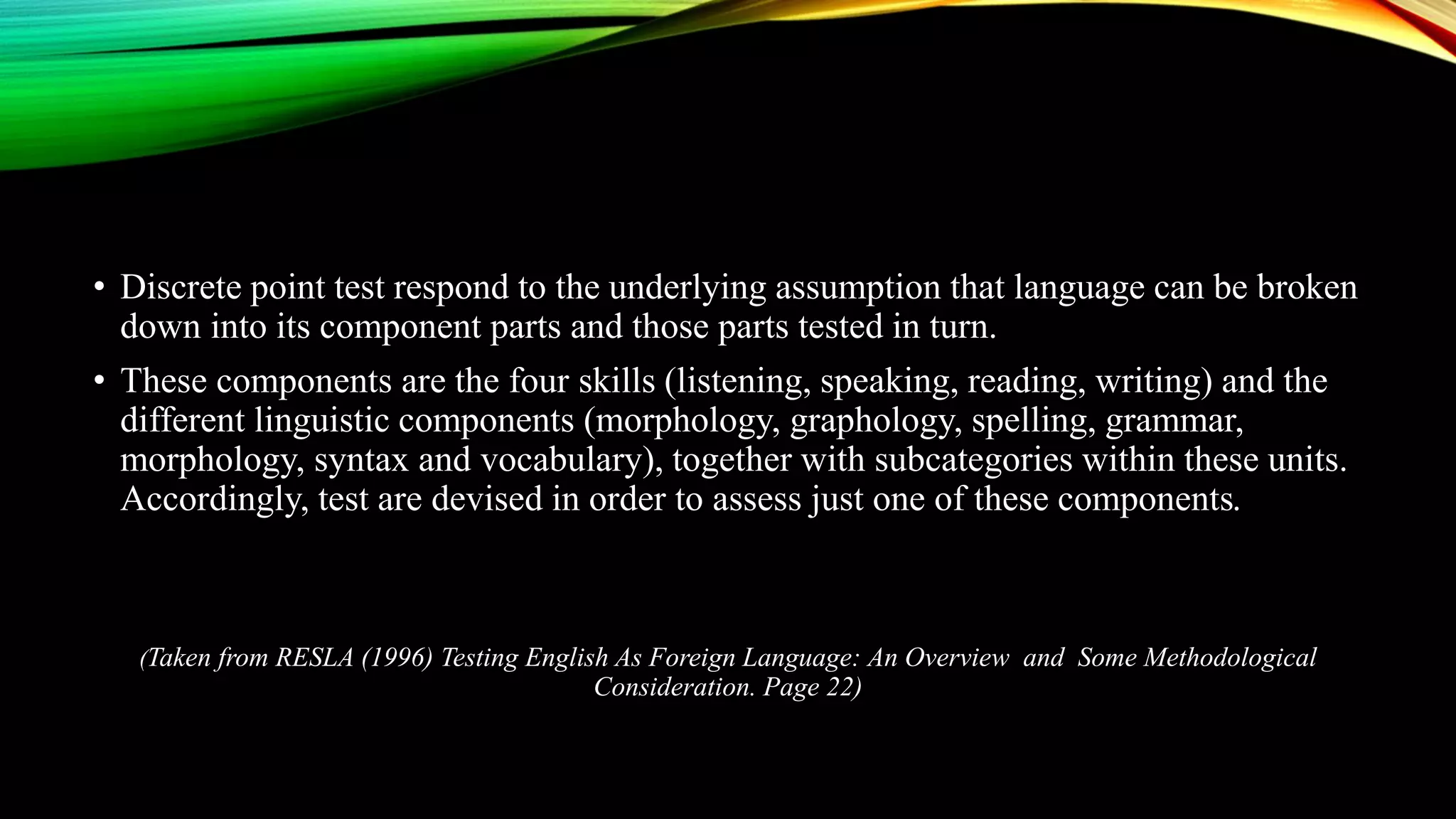 Discrete point test 1 | PPTX