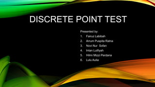 Discrete point test 1 | PPTX
