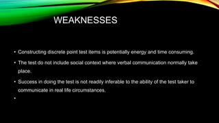 Discrete point test 1 | PPTX