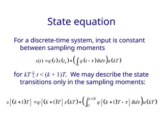 State space techniques for discrete control systems. | PPTX
