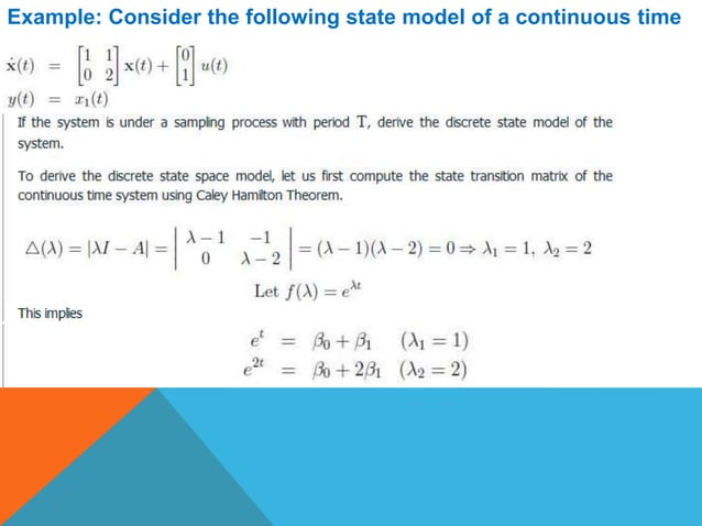 Discrete State Space Model 9th And10th Lecture Ppt