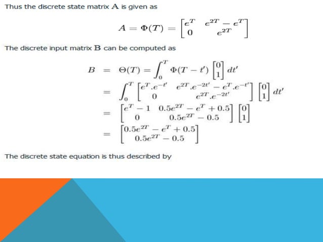 Discrete State Space Model 9th And10th Lecture Ppt
