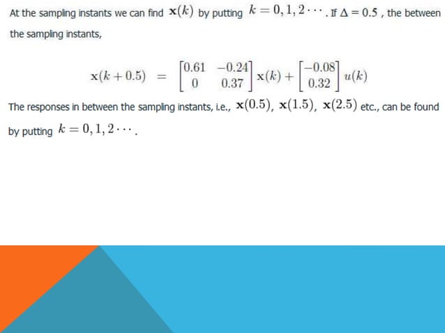Discrete State Space Model 9th And10th Lecture Ppt