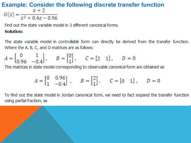 Discrete State Space Model 9th And10th Lecture Ppt