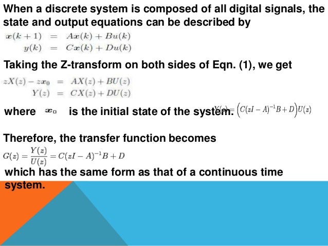Discrete State Space Model 9th And10th Lecture