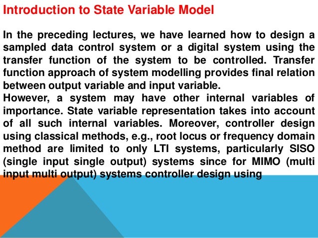 Discrete State Space Model 9th And10th Lecture