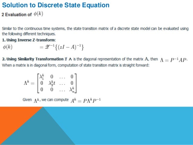Discrete State Space Model 9th And10th Lecture