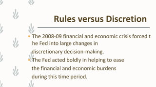 Discretionary Monetary Policy Rules | PPT