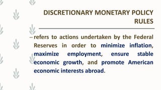 Discretionary Monetary Policy Rules | PPT