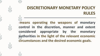 Discretionary Monetary Policy Rules | PPTX