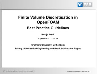 Finite Volume Discretisation in OpenFOAM | PPT