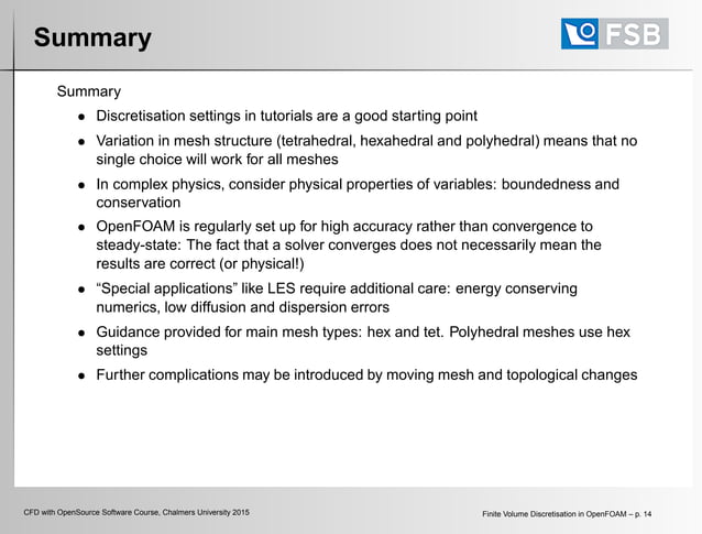 Finite Volume Discretisation In Openfoam Ppt
