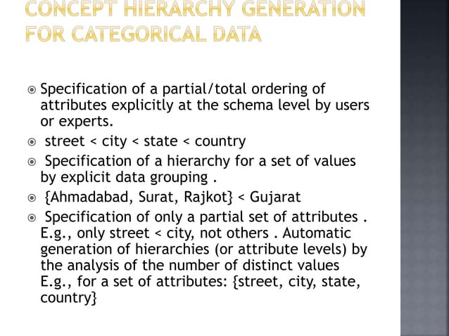 Discretization and concept hierarchy(os) | PPTX