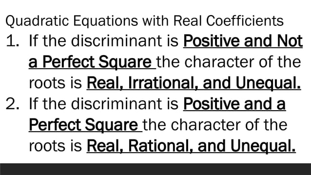 Discriminant and nature of the root.pptx