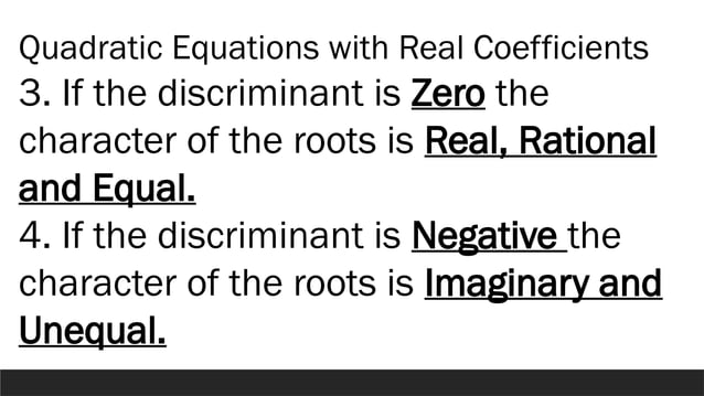 Discriminant and nature of the root.pptx