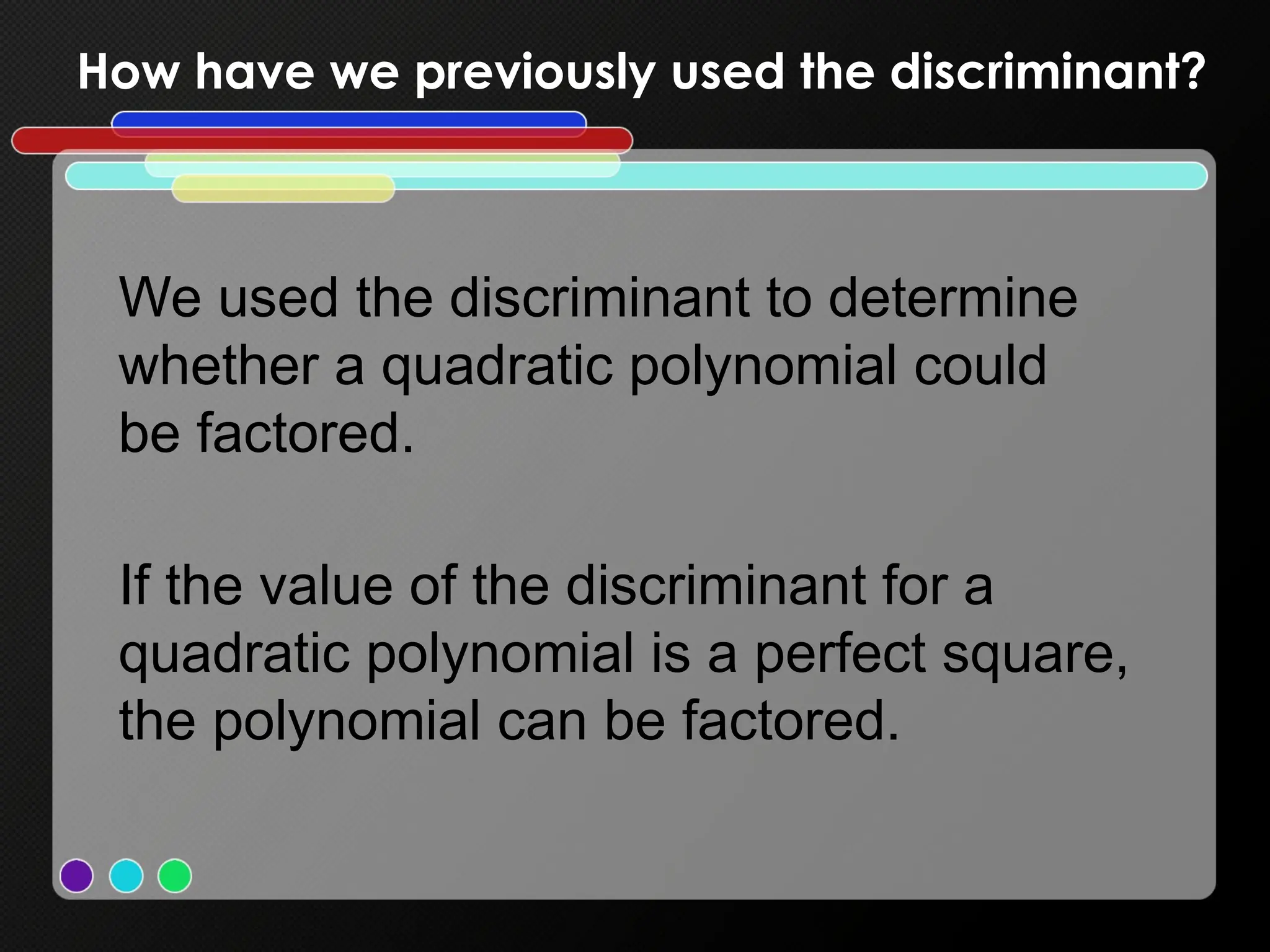 Discriminant the use and importance.pptx
