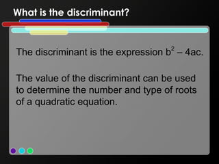 Discriminant the use and importance.pptx