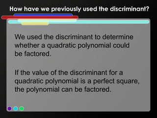 Discriminant the use and importance.pptx