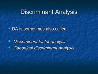 Discriminant analysis | PPT