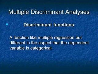 Discriminant analysis | PPT