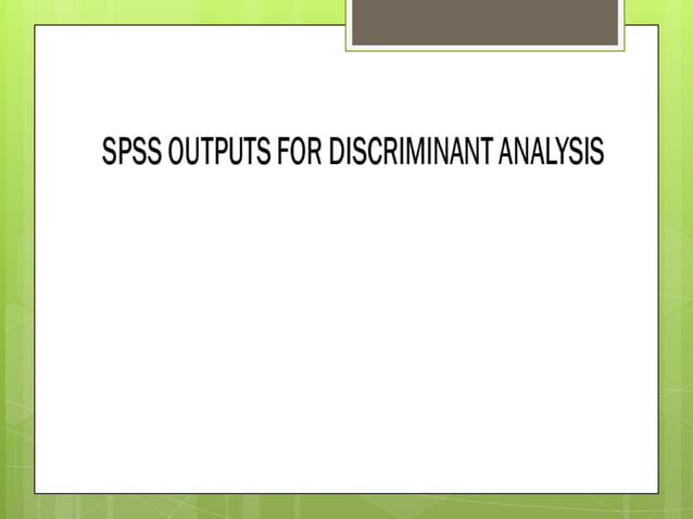 Discriminant analysis | PPTX