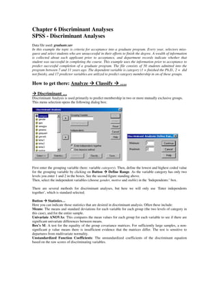 Discriminant analysis | PDF