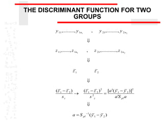 Discriminant analysis | PPTX | Physics | Science