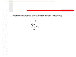Discriminant analysis | PPTX | Physics | Science