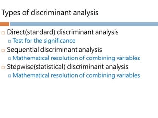 Discriminant analysis | PPT