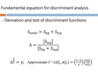 Discriminant analysis | PPTX
