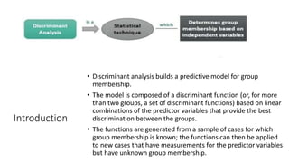 Discriminant Analysis- An introduction and its applications | PPT