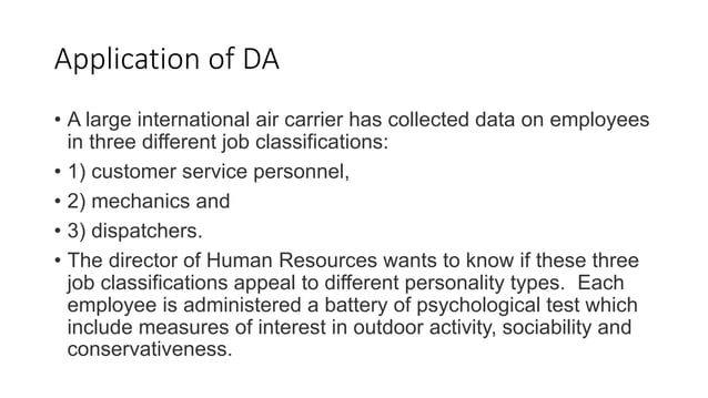 Discriminant Analysis- An introduction and its applications | PPT