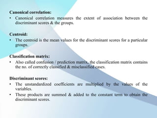Discriminant function analysis (DFA) | PPTX