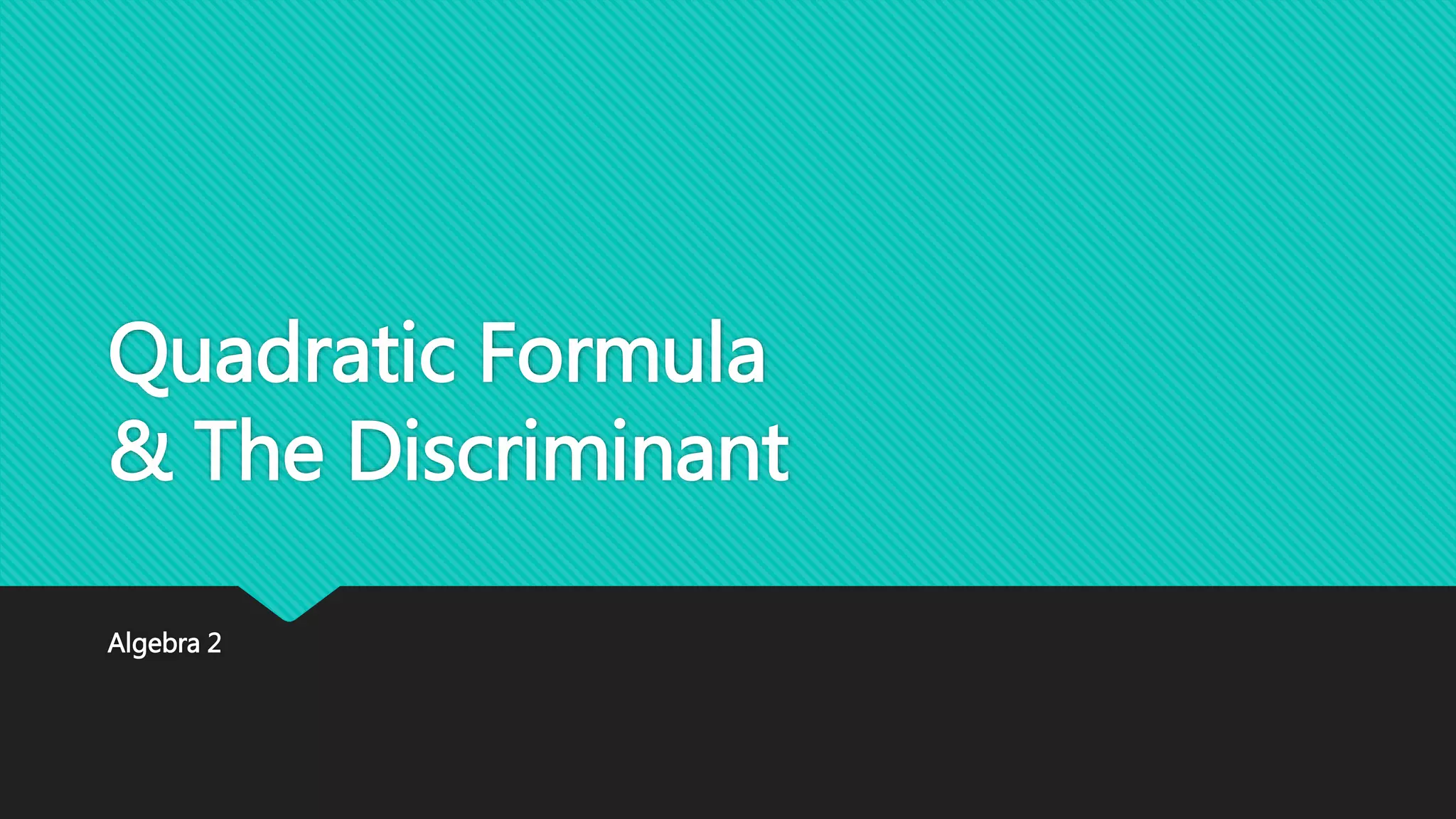 Discriminant Notes | PPTX | Physics | Science