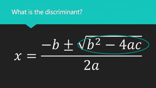 Discriminant Notes | PPTX | Physics | Science